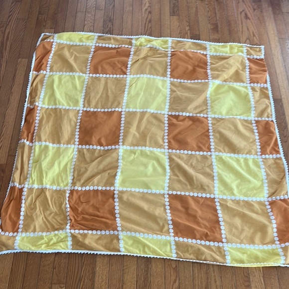 Dining | Vintage Windowpane Square 7s Tablecloth Yellow Orange 51x51 ...